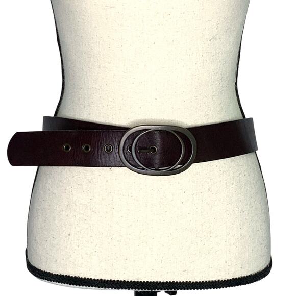 Fossil | Accessories | Fossil M Dark Brown Leather Belt Nickel Double ...